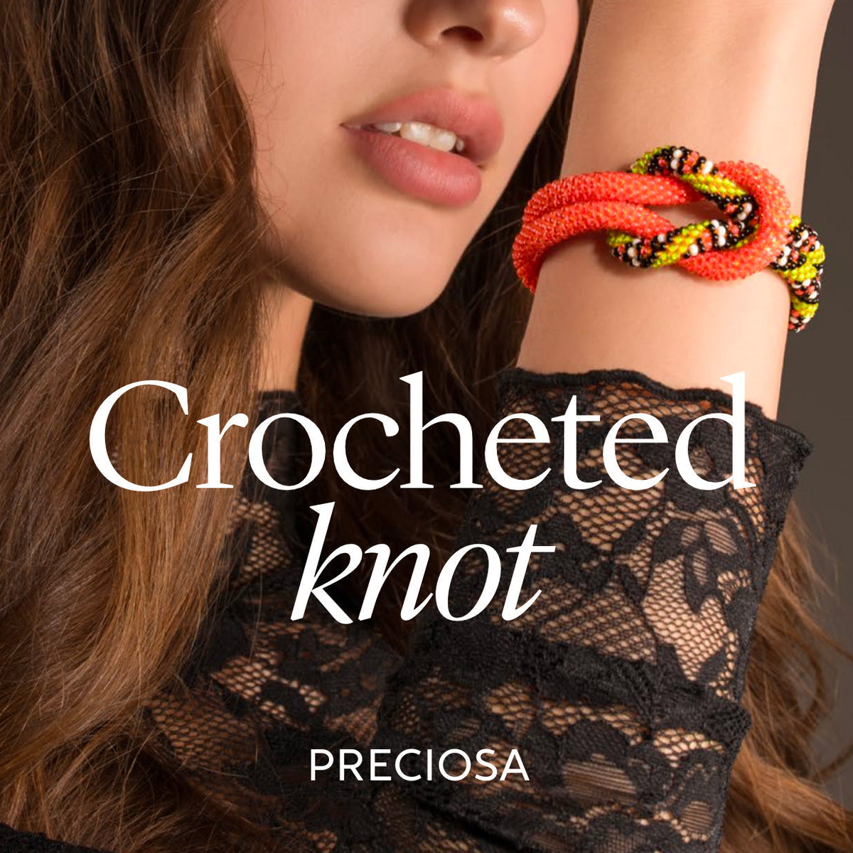 Halloween Crocheted Knot Bracelet (Preciosa Ornela) – Shipwreck Beads