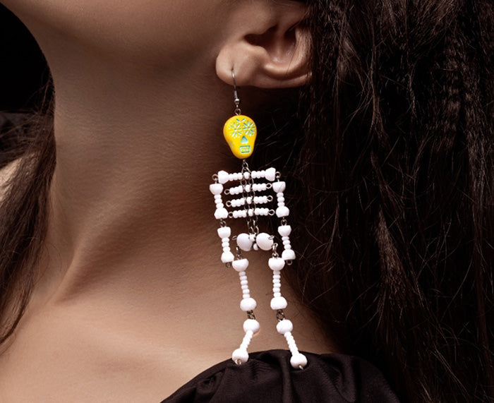 Beaded Skeleton Earrings (Preciosa Ornela) – Shipwreck Beads