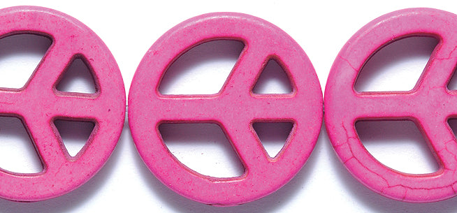 ST633-25P: Peace Sign Pink 25mm – Shipwreck Beads
