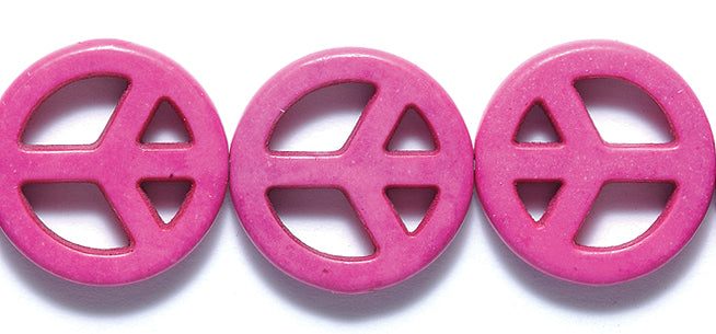 ST633-20P: Peace Sign Pink 20mm – Shipwreck Beads