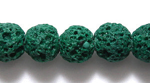 ST5702-6E: Emerald Lava Rock Unwaxed 6mm – Shipwreck Beads