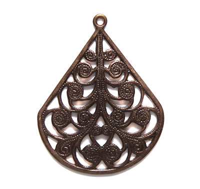 VJ3124: Vintaj Filigree Flourished Fan 22x28.5mm – Shipwreck Beads