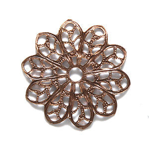 VJ3401: Vintaj Filigree Flower Center Hole 20.5mm – Shipwreck Beads