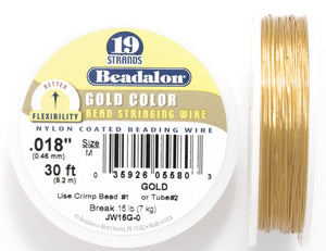18FI854-30: Beadalon Gold .018 19-strand 30ft Spool 1 Spool – Shipwreck ...
