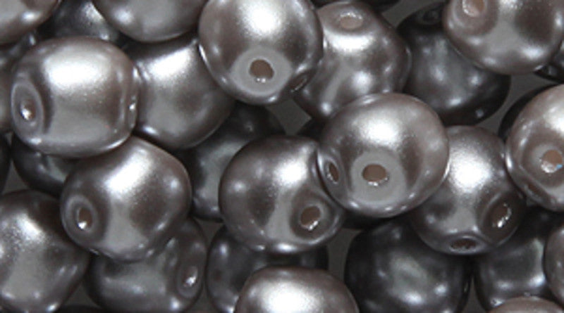 6DB605-PR: CZ Dobble Bead 2HOLE DK Grey PRL 6mm-40PC – Shipwreck Beads