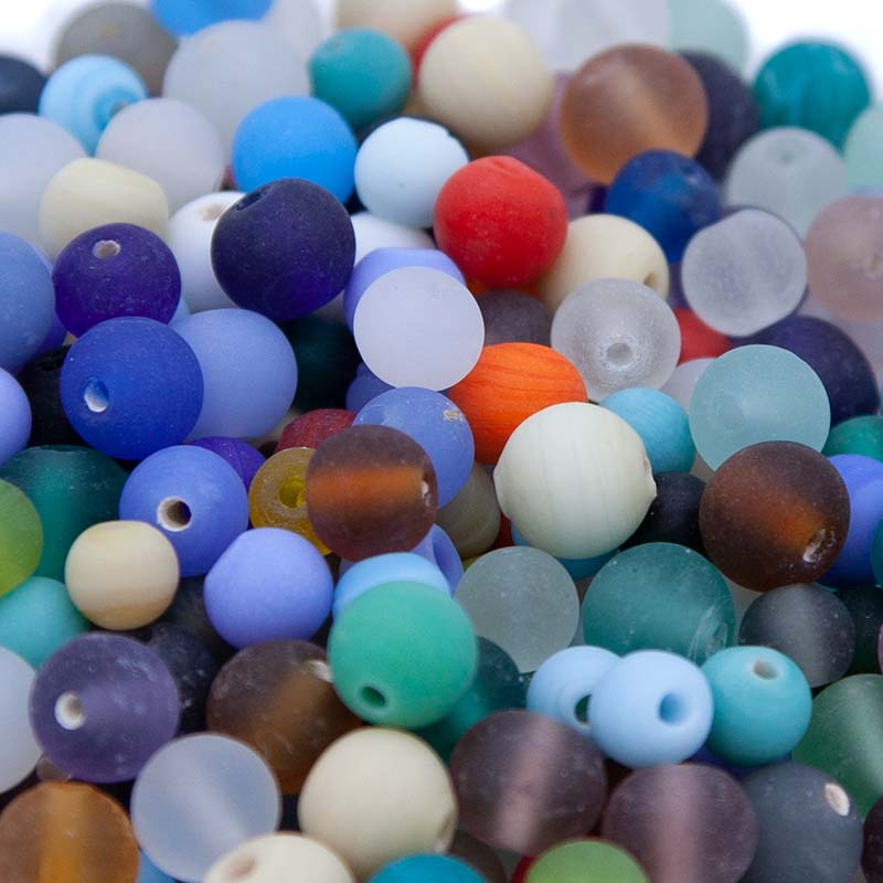 VE525-RDM6: Bead Mix Rounds Matte 6-10mm- 200GM – Shipwreck Beads