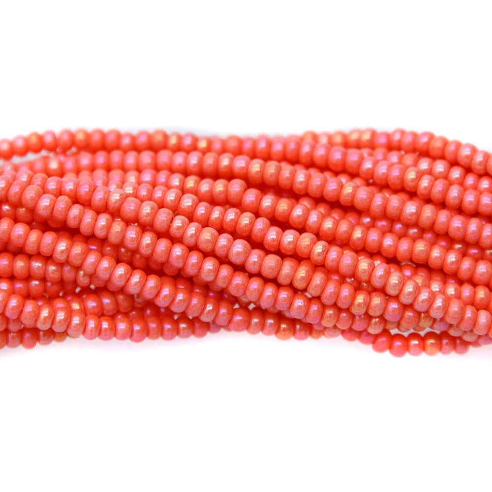 8SB6536: Czech Seed Bead Sol Gel Coral AB 8/0 3HK – Shipwreck Beads